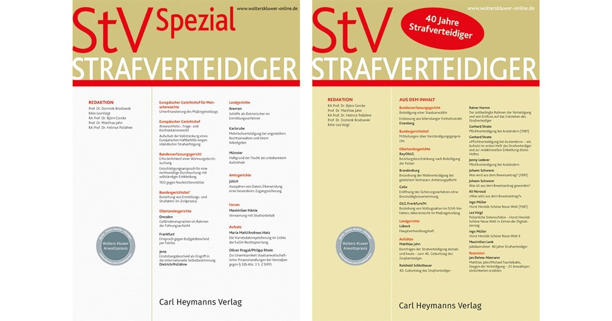 Strafverteidiger • StV | 38. Auflage | 2025 | beck-shop.de