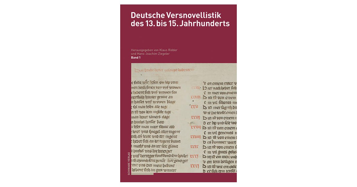 Ridder / Ziegeler | Deutsche Versnovellistik des 13. bis 15 ...