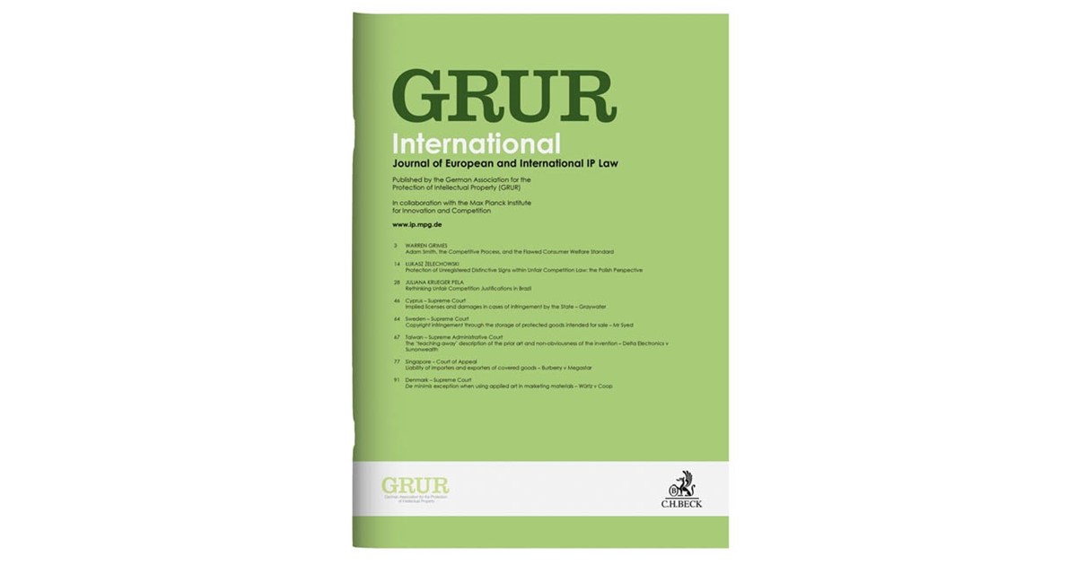 GRUR Int • GRUR International | 67. Auflage | 2025 | beck-shop.de