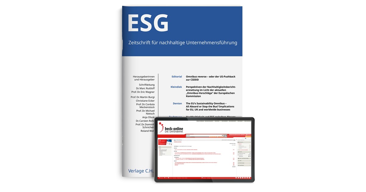 ESG • Zeitschrift für nachhaltige Unternehmensführung | 1. Auflage ...