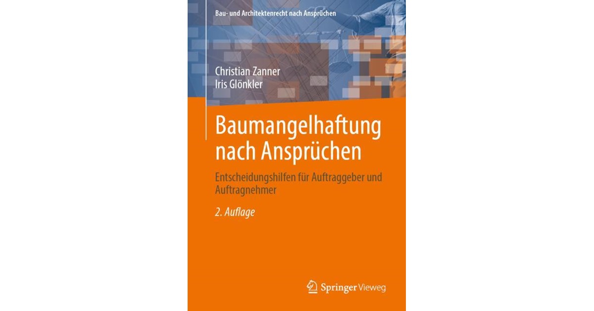 Zanner / Glönkler | Baumangelhaftung nach Ansprüchen | 2. Auflage ...