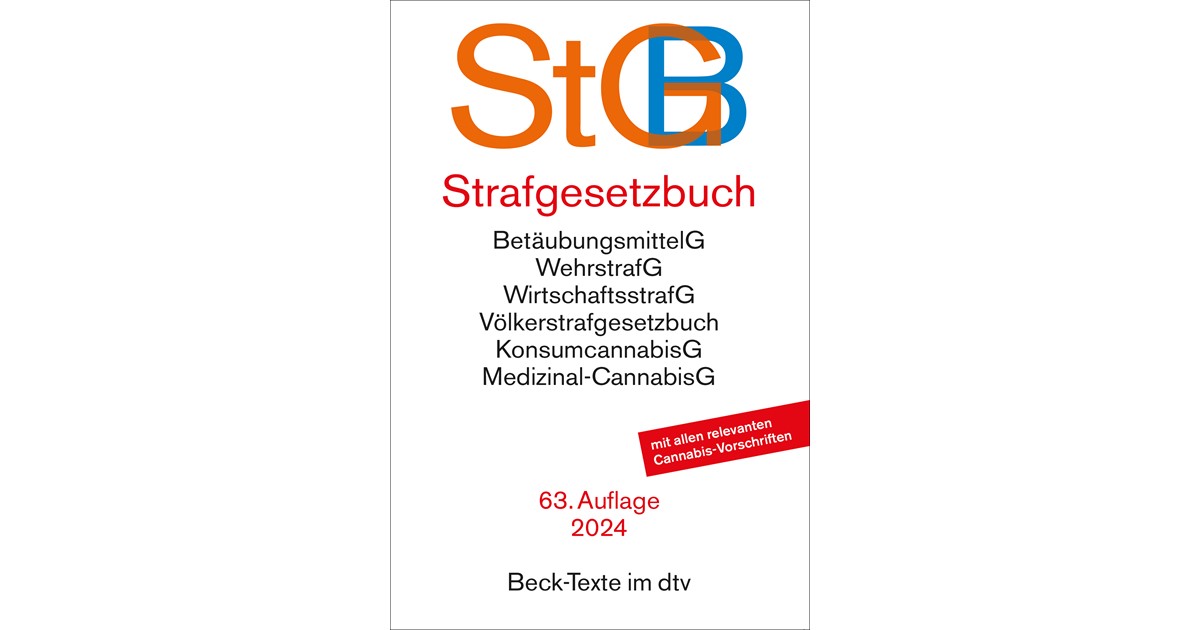 Strafgesetzbuch: StGB | 63. Auflage | 2024 | 5007 | beck-shop.de
