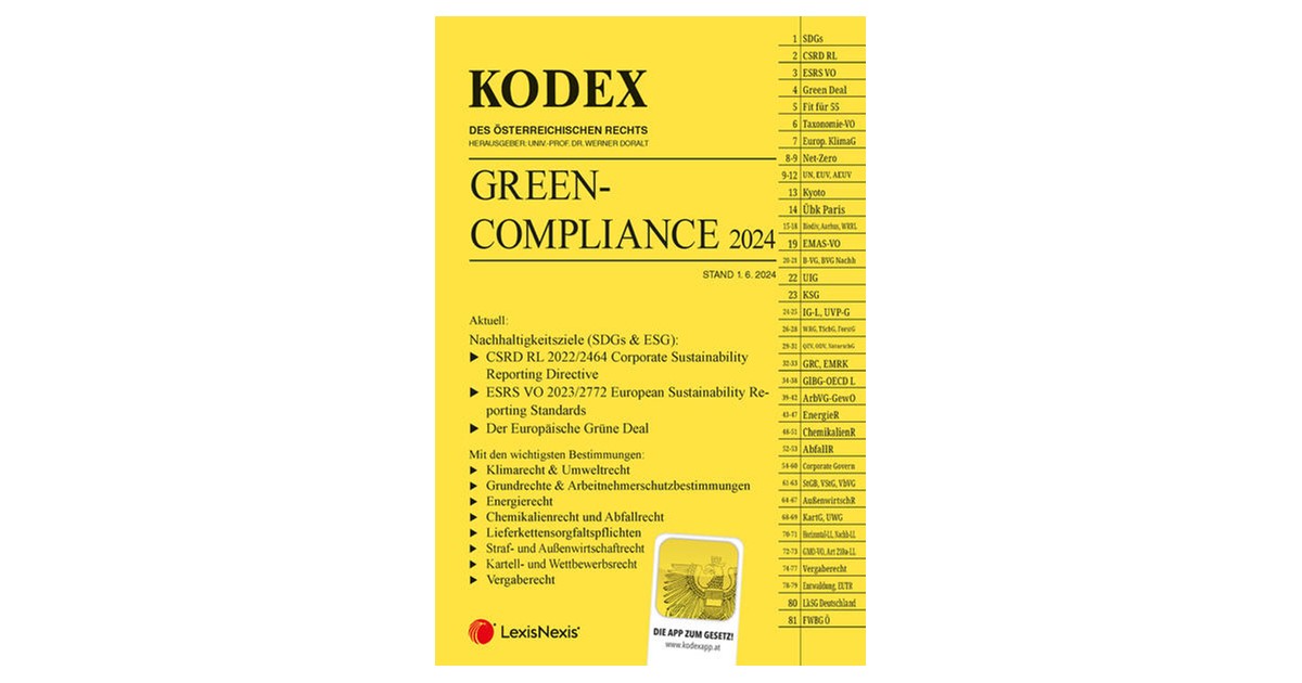 Doralt | KODEX Green Compliance 2024 - inkl. App | 1. Auflage | 2024 | beck-shop.de