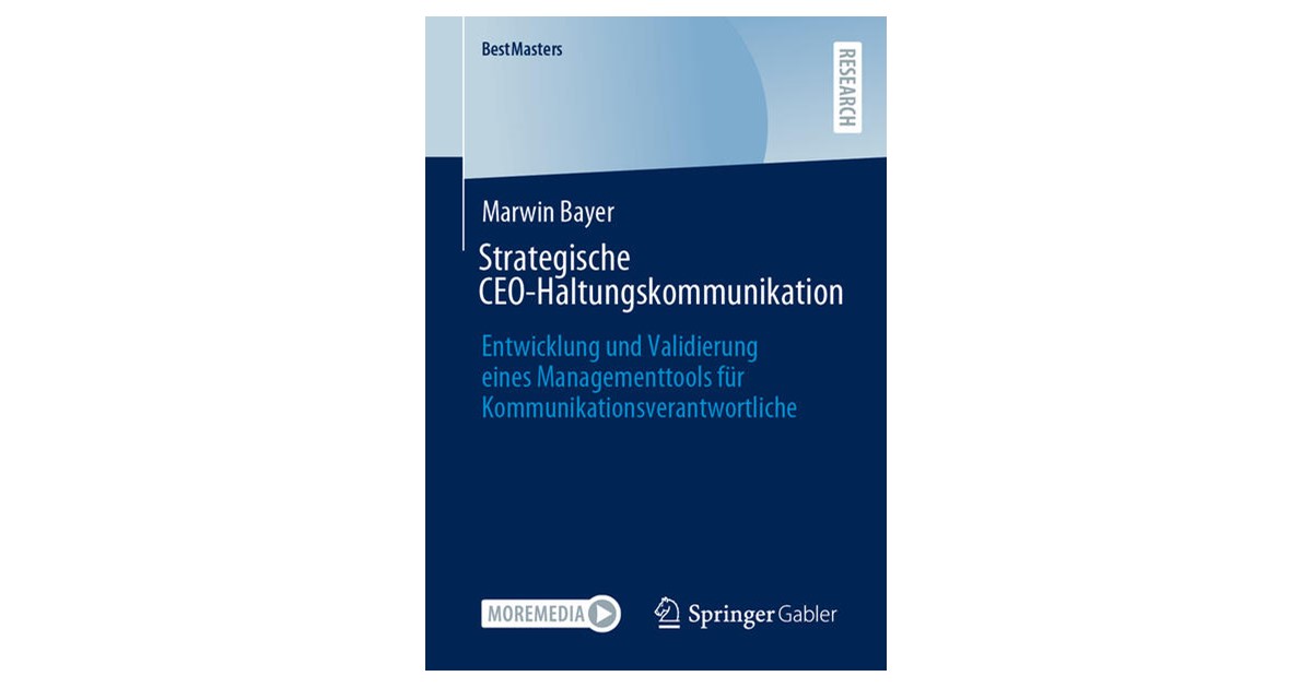 Bayer | Strategische CEO-Haltungskommunikation | 1. Auflage | 2024 ...