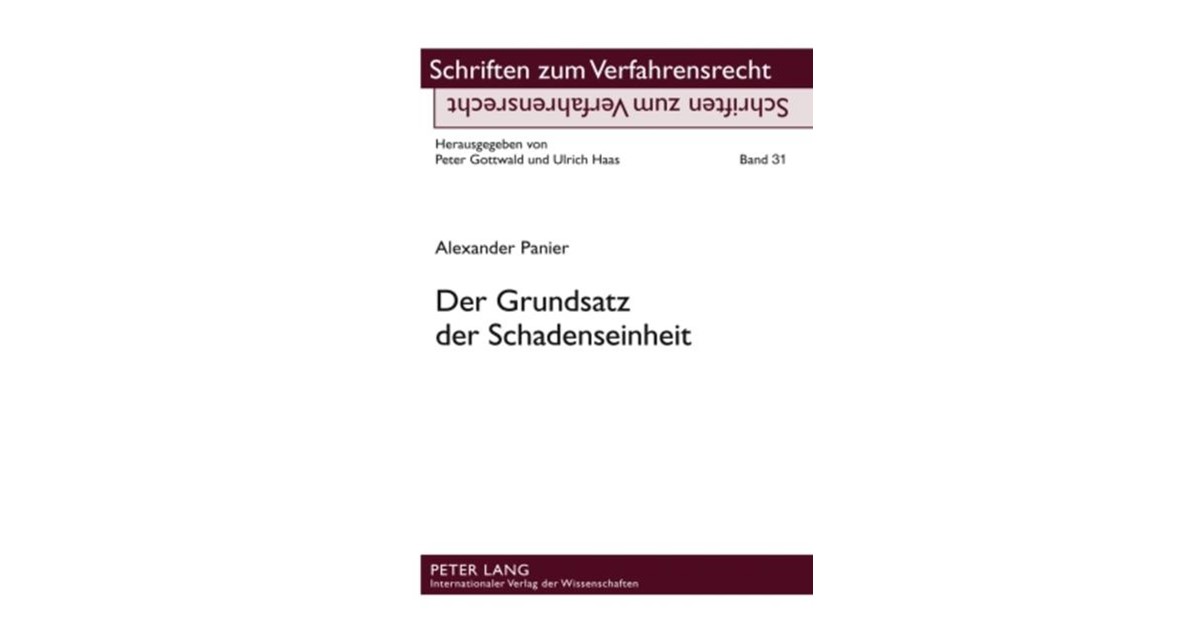Panier | Der Grundsatz der Schadenseinheit | 1. Auflage | 2009 | 31 ...